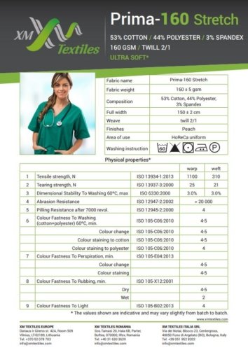 PRIMA-160 (STRETCH) - STRETCH FABRICS - XM Textiles - Fabrics for Workwear