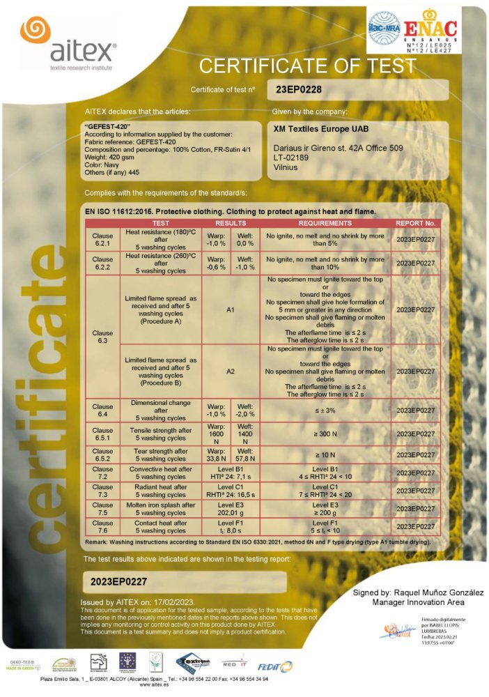 GEFEST-420 - Flame Retardant Cotton Fabrics | XM Textiles - Fabrics for ...